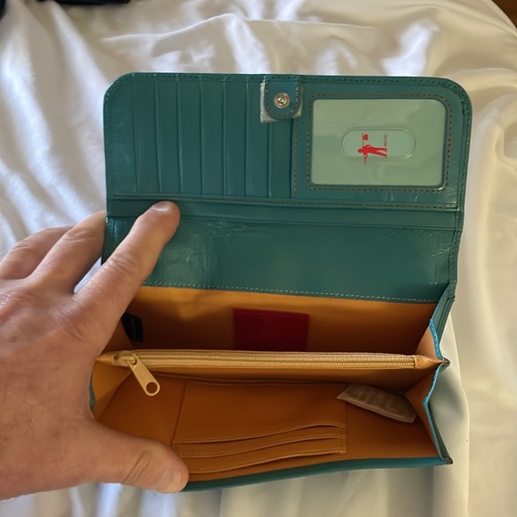 HOBO | Bags | Hobo Wallet Top Grain Leather In Azure Color | Poshmark